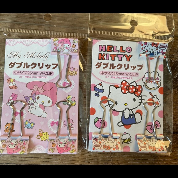 Sanrio | Office | Hello Kitty My Melodynwt Metal Paper Binders | Poshmark